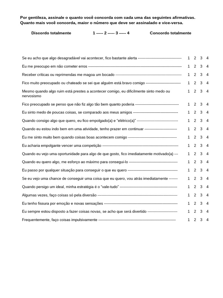Escala de Dificuldades Emocionais | PDF