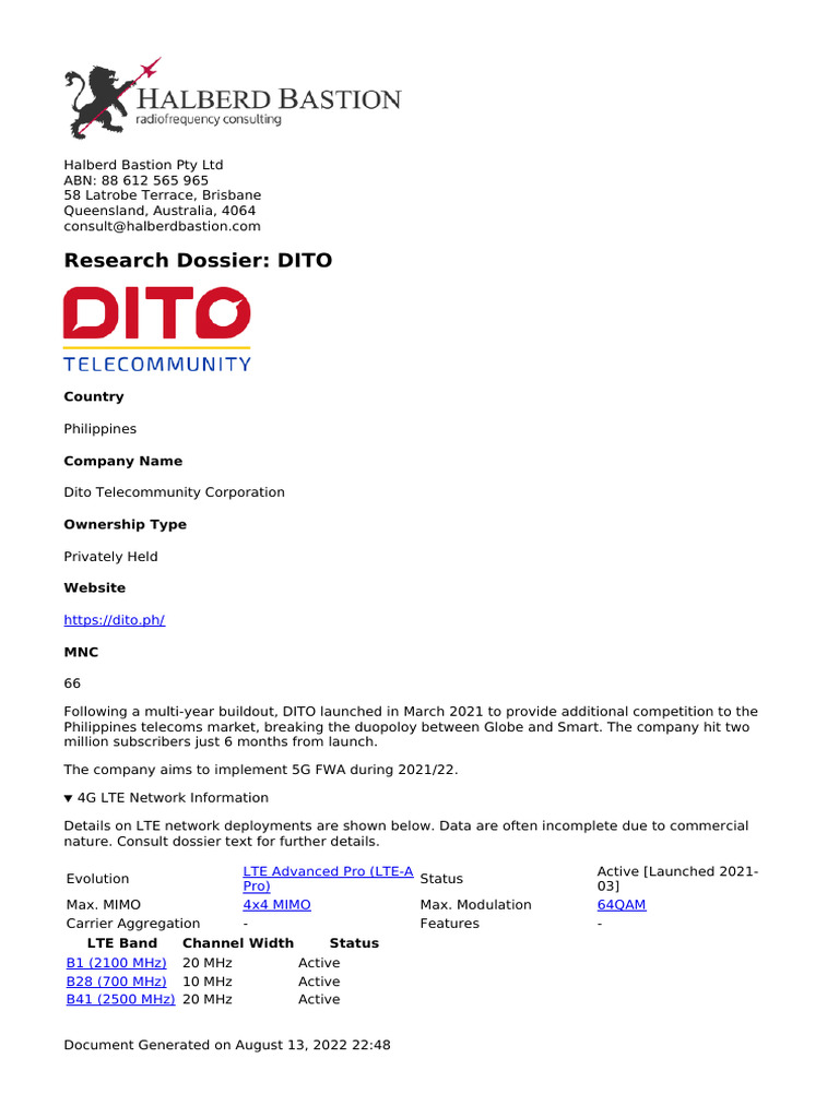 Signal Freq of Dito | PDF