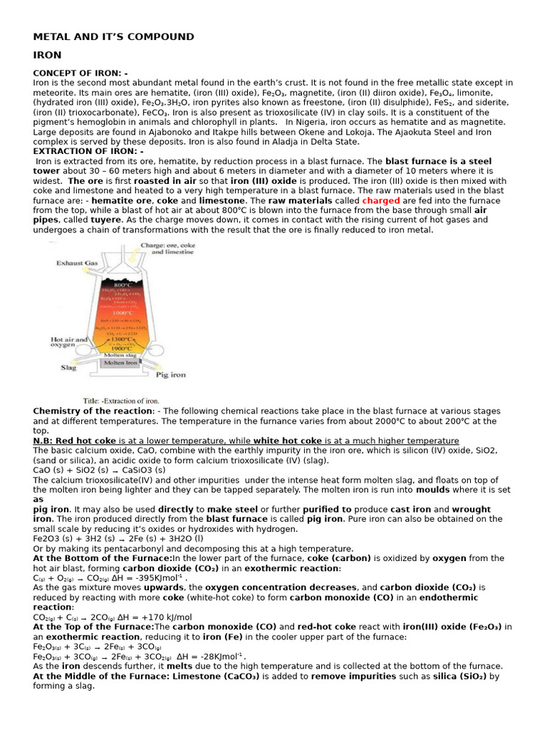 METAL AND IT's COMPUND TWO | PDF | Steel | Iron