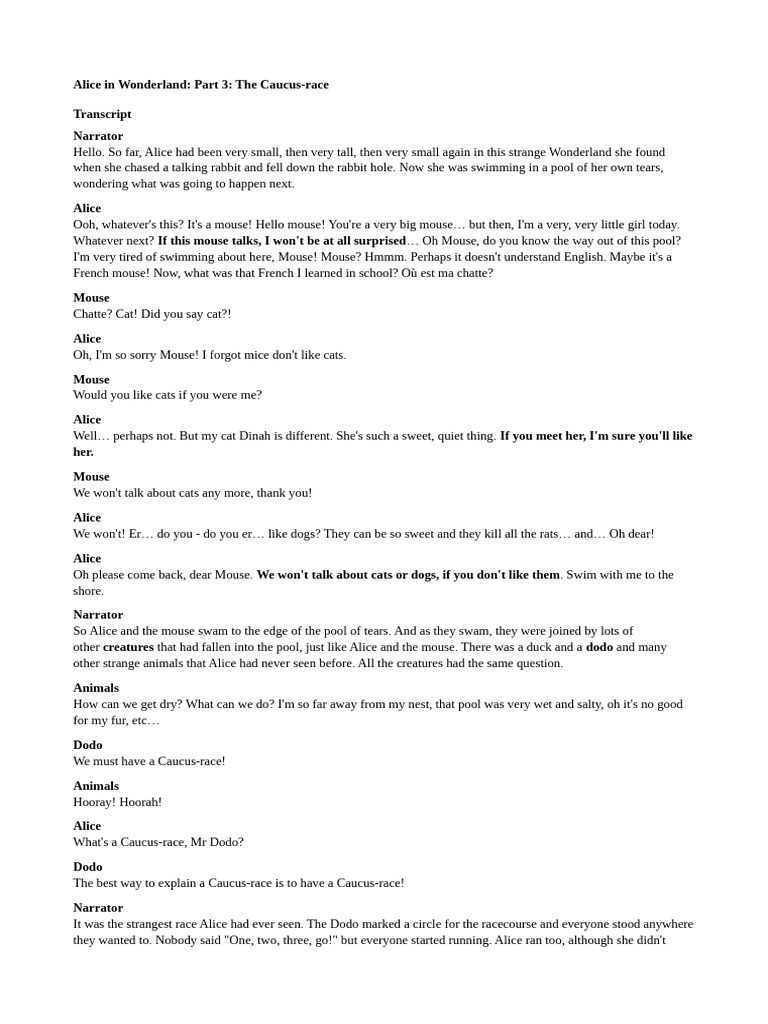 Alice in Wonderland Part 3 | PDF | Mouse