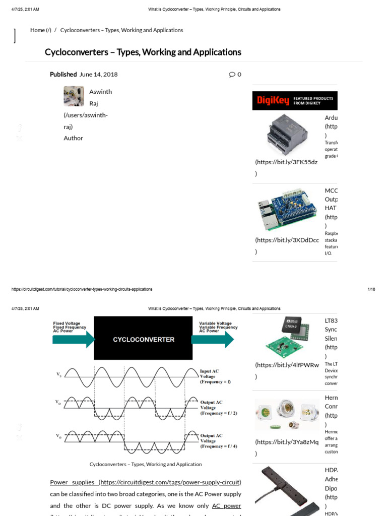 What Is Cycloconverter - Types, Working Principle, Circuits and Applications | PDF | Rectifier ...