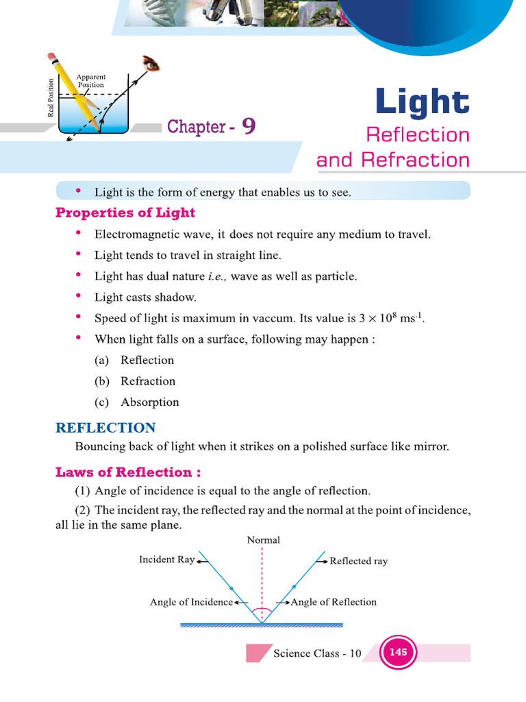 Class 10 Science DOE CH 9 | PDF