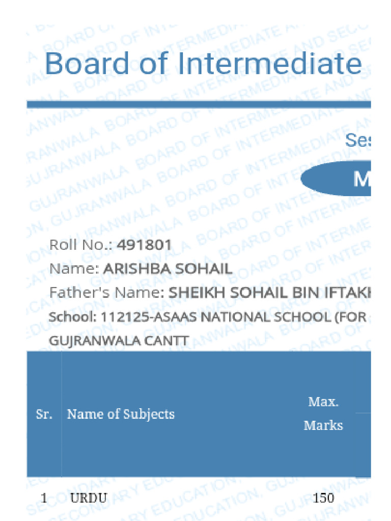 Result Card | PDF