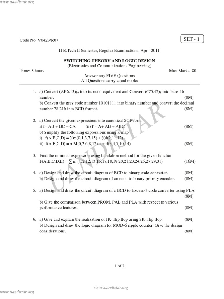 Switching Theory And Logic Design Pdf Electronic Design Arithmetic