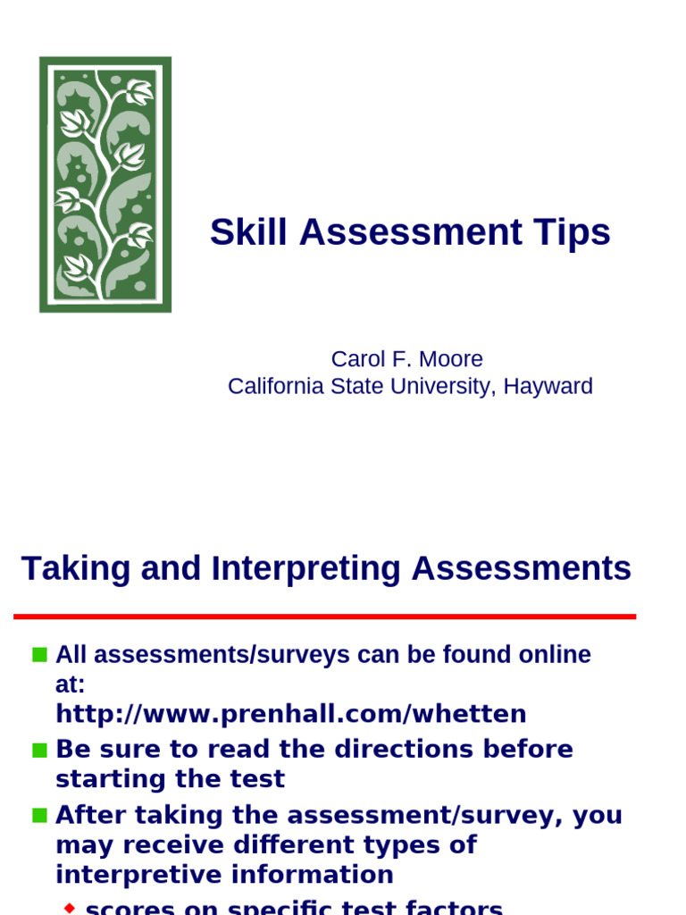 Whetten dms07 Student Assessment Tips | PDF