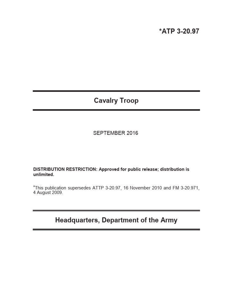 ATP 3-20.97 Cavalry Troop | PDF | Reconnaissance | Platoon