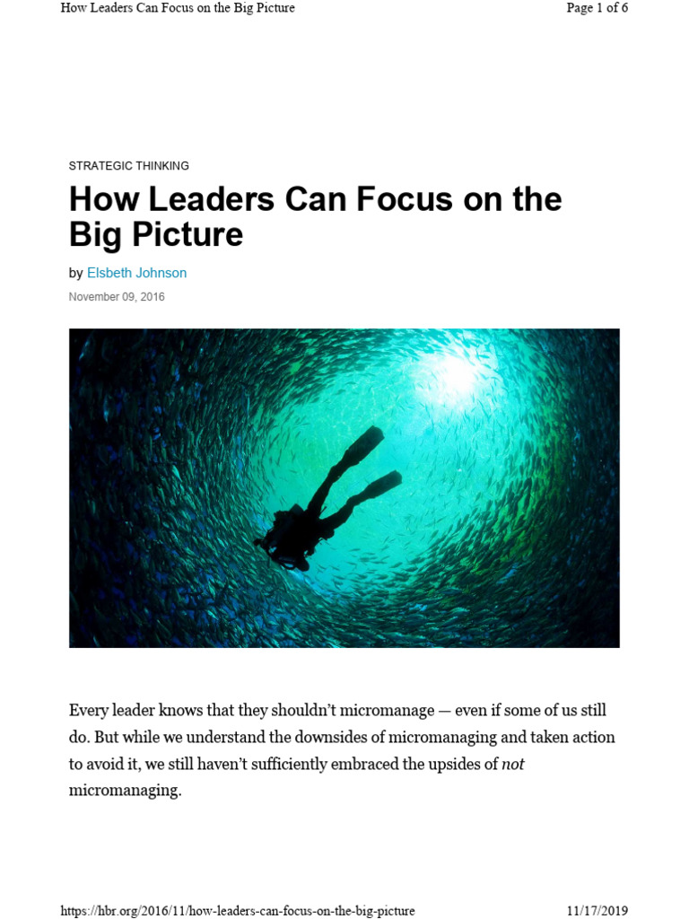 How Leaders Can Focus On The Big Picture | PDF | Empowerment | Leadership
