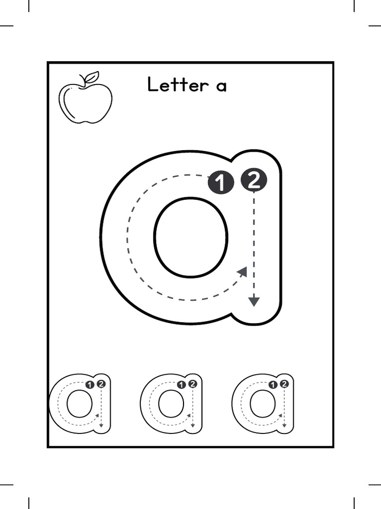 Simple Lowercase Alphabet Handwriting Tracing Worksheets (7 X 11 CM) | PDF