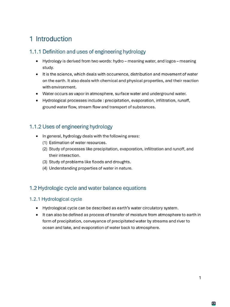 Hydrology-Introduction | PDF