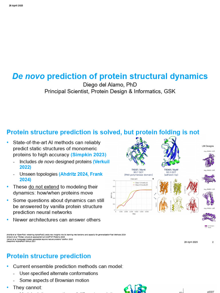 De Novo Prediction of Protein Structural Dynamics | PDF | Proteins | Enzyme
