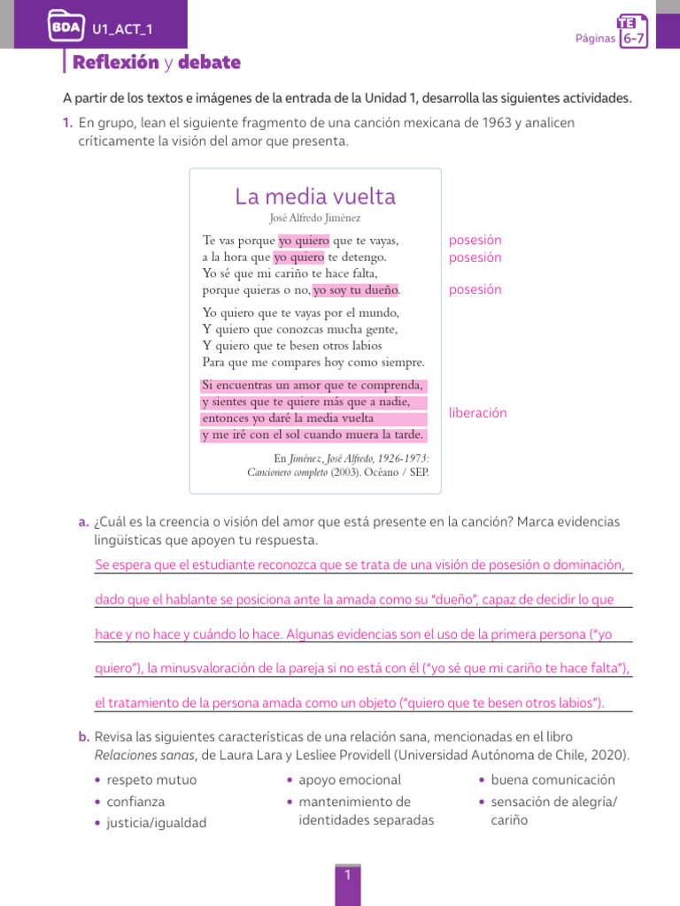 U1 Act 1 Sol | PDF | Amor