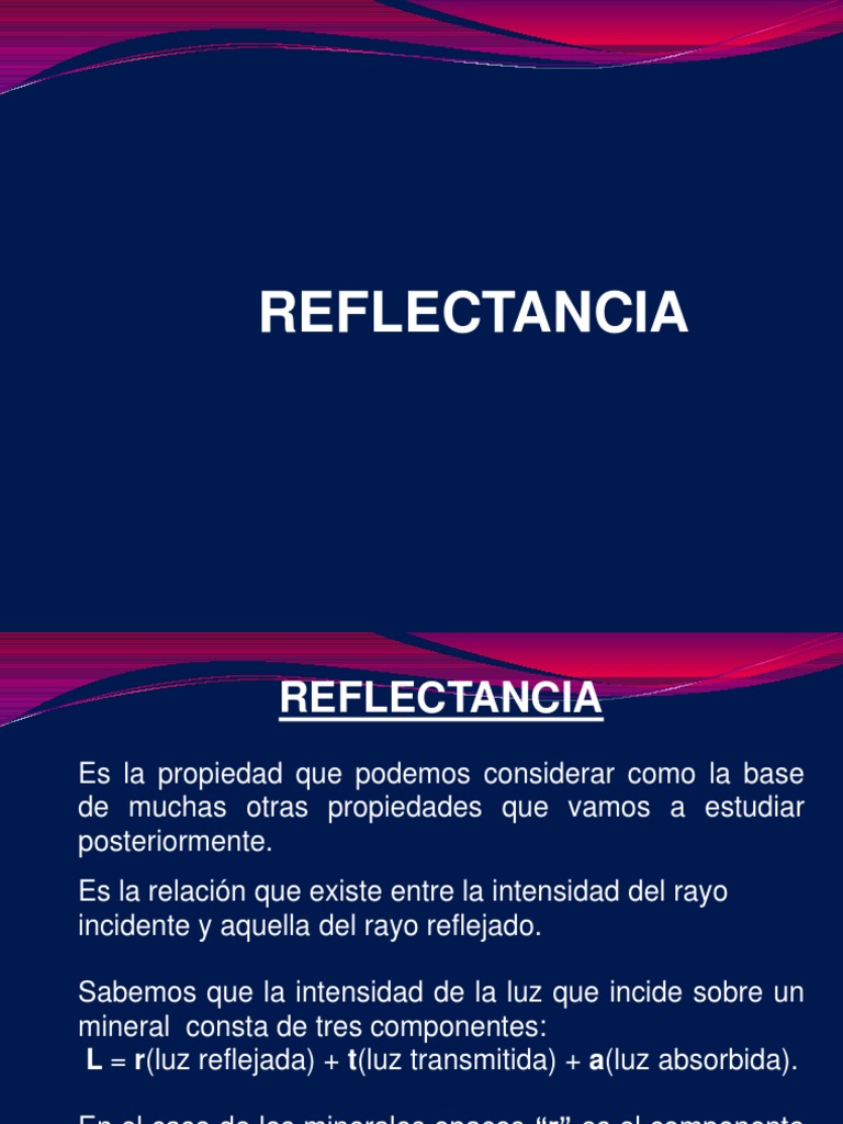 Tema4 Prop Reflectividad | PDF | Minerales | Reflectancia
