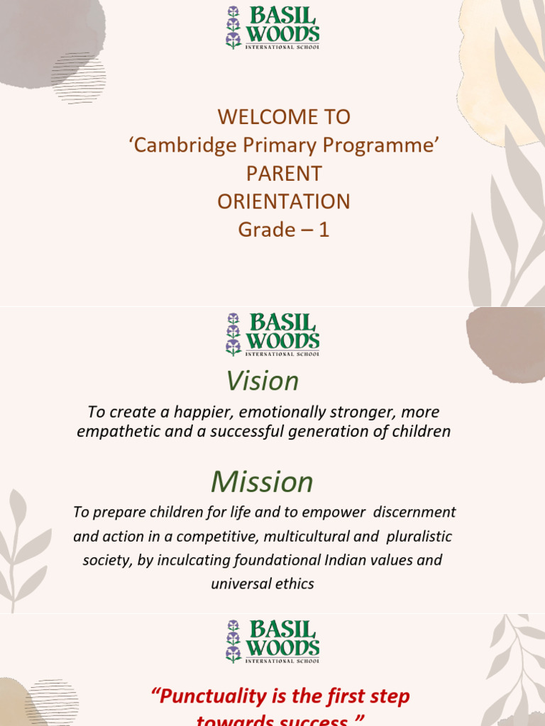 Cambridge Primary Grade 1 Parent Guide | PDF