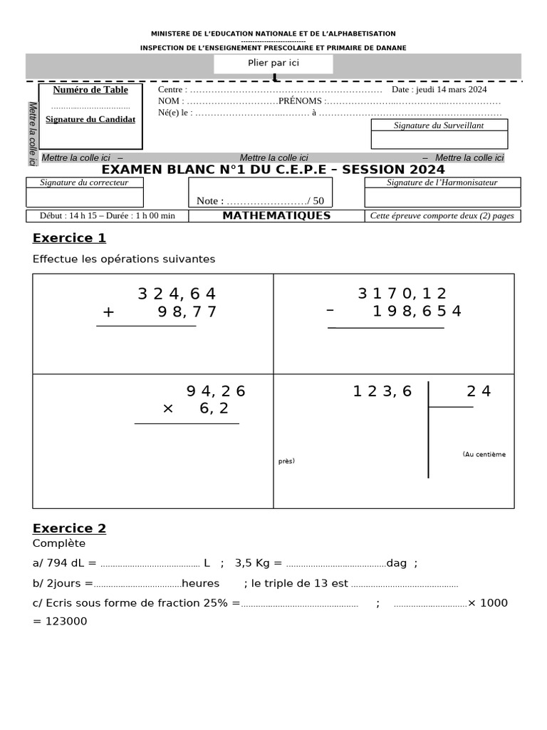 Mathématiques CM2 | PDF