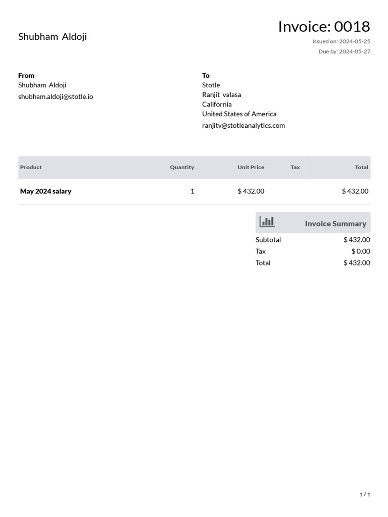 Invoice - 0018 | PDF