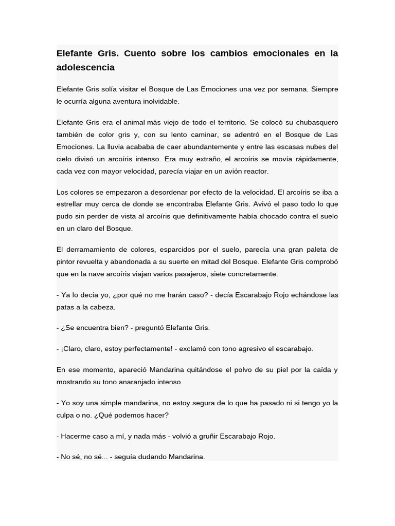 Elefante Gris | PDF | Las emociones | Arco iris