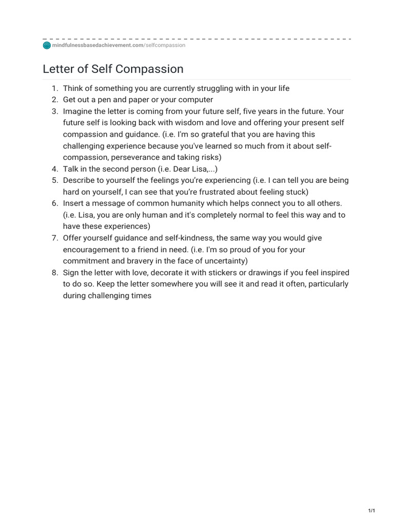3.2c Letter of Self Compassion | PDF