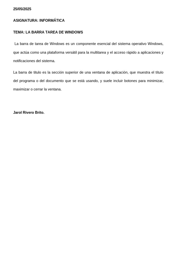 Tarea de Informatica Jarol Rivero. | PDF