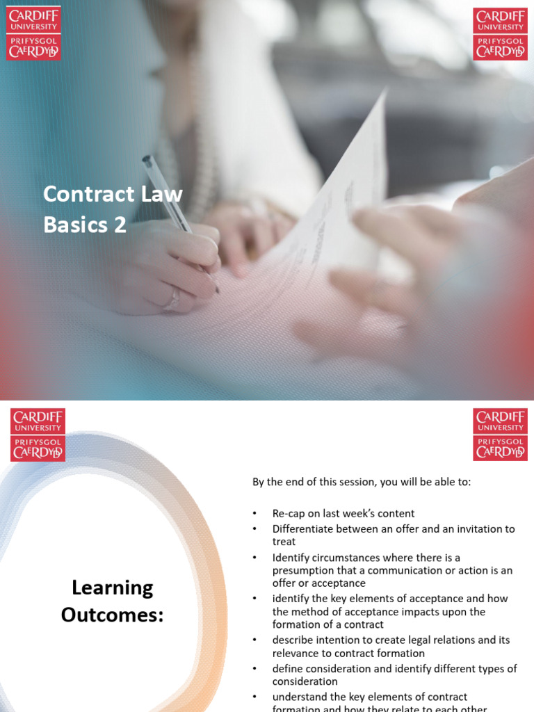 Week 2 - Contract Law Basics 2 | PDF | Offer And Acceptance | Consideration