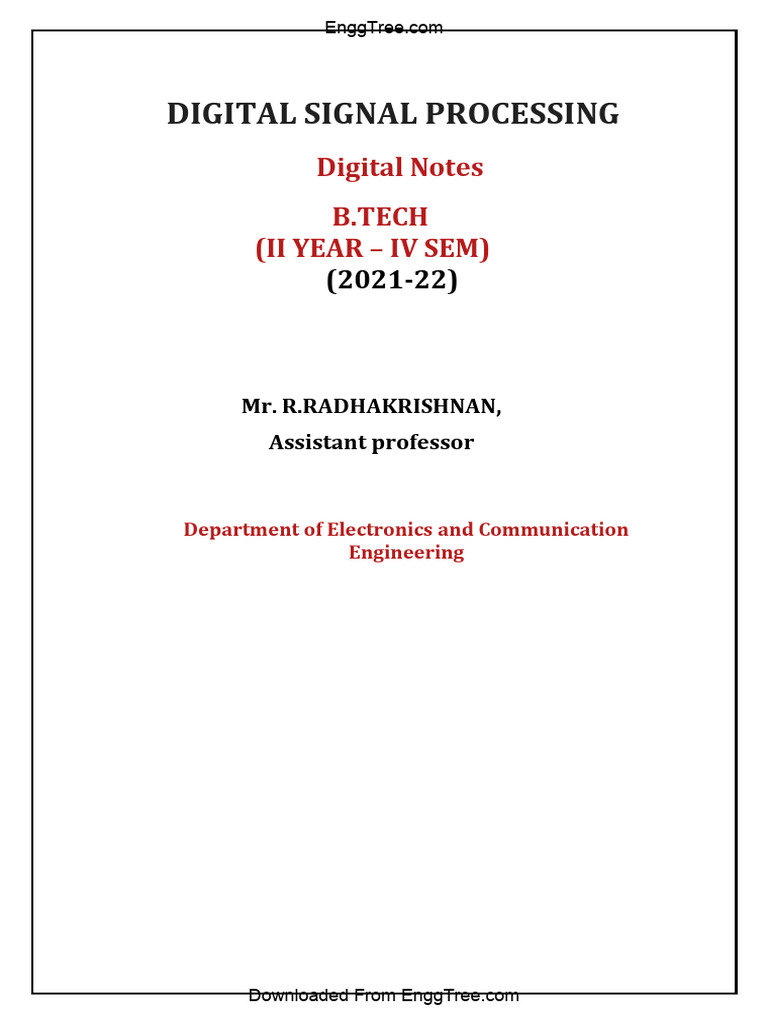 EC3492-Digital-Signal-Processing-Lecture-Notes-3 | PDF | Digital Signal ...