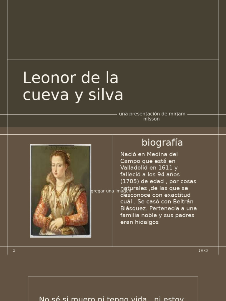 Leonor de La Cueva y Silva: Una Presentación de Mirjam Nilsson | PDF