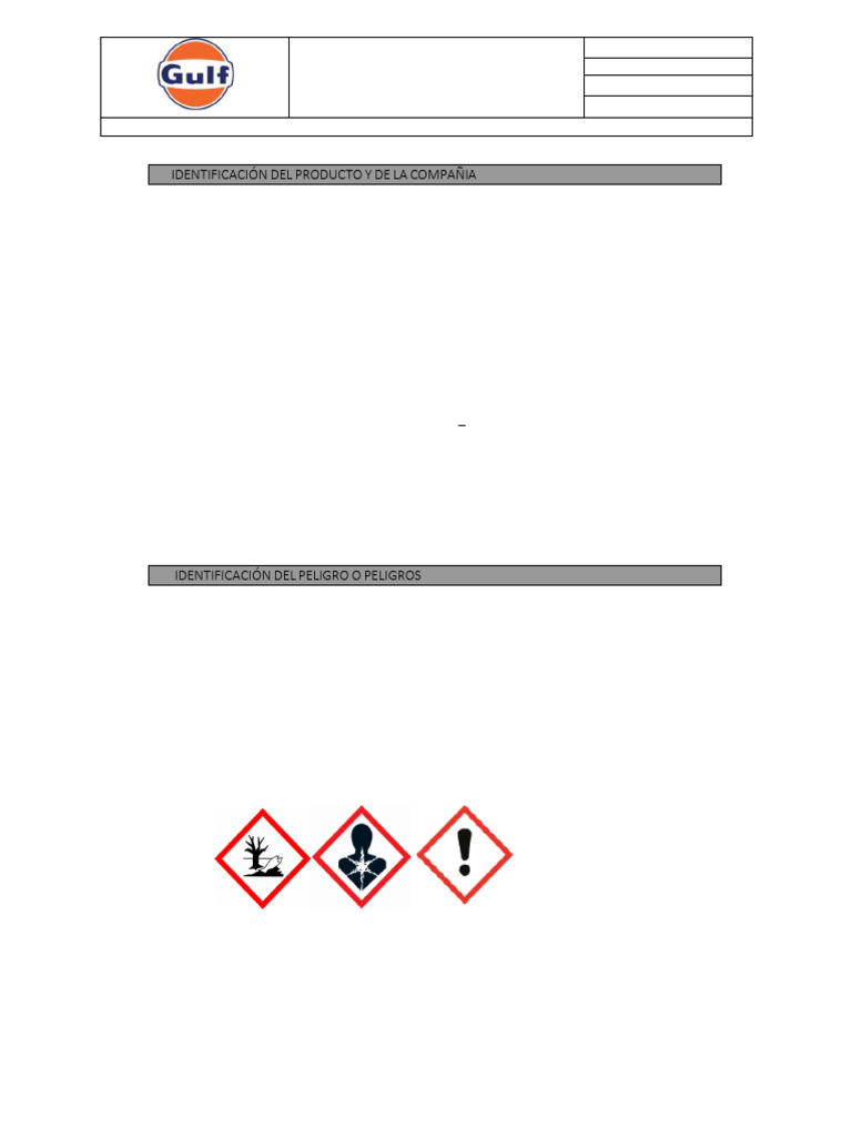 SDS Gulf Atf DX Ii | PDF | Residuos | Toxicidad
