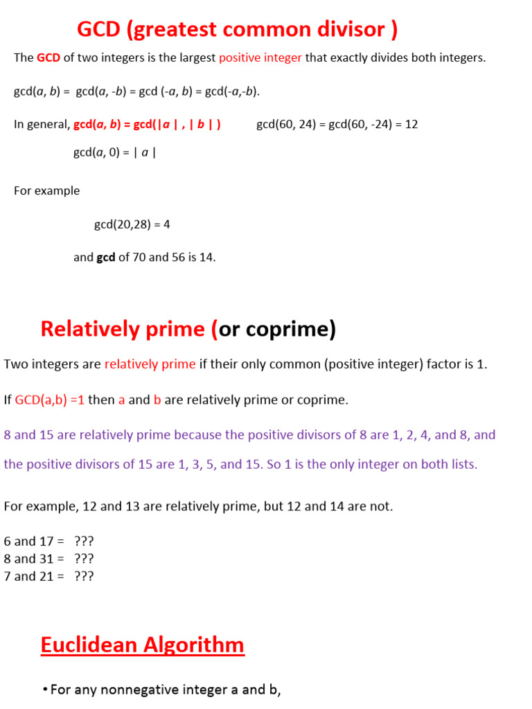 GCD and Euclid | PDF