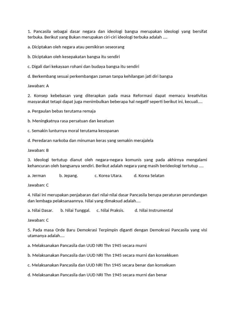 Soal STS PKN Kelas 9 | PDF