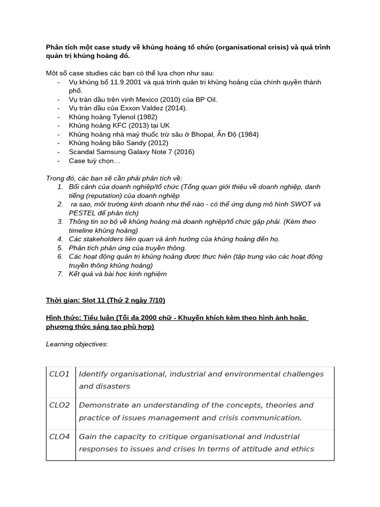 Assignment 1. Case Study Analysis | PDF