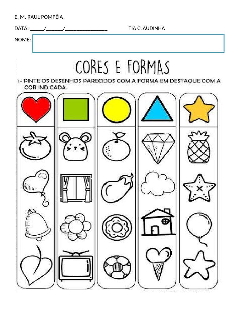 ATIV CORES E FORMAS GEOMÉTRICAS | PDF