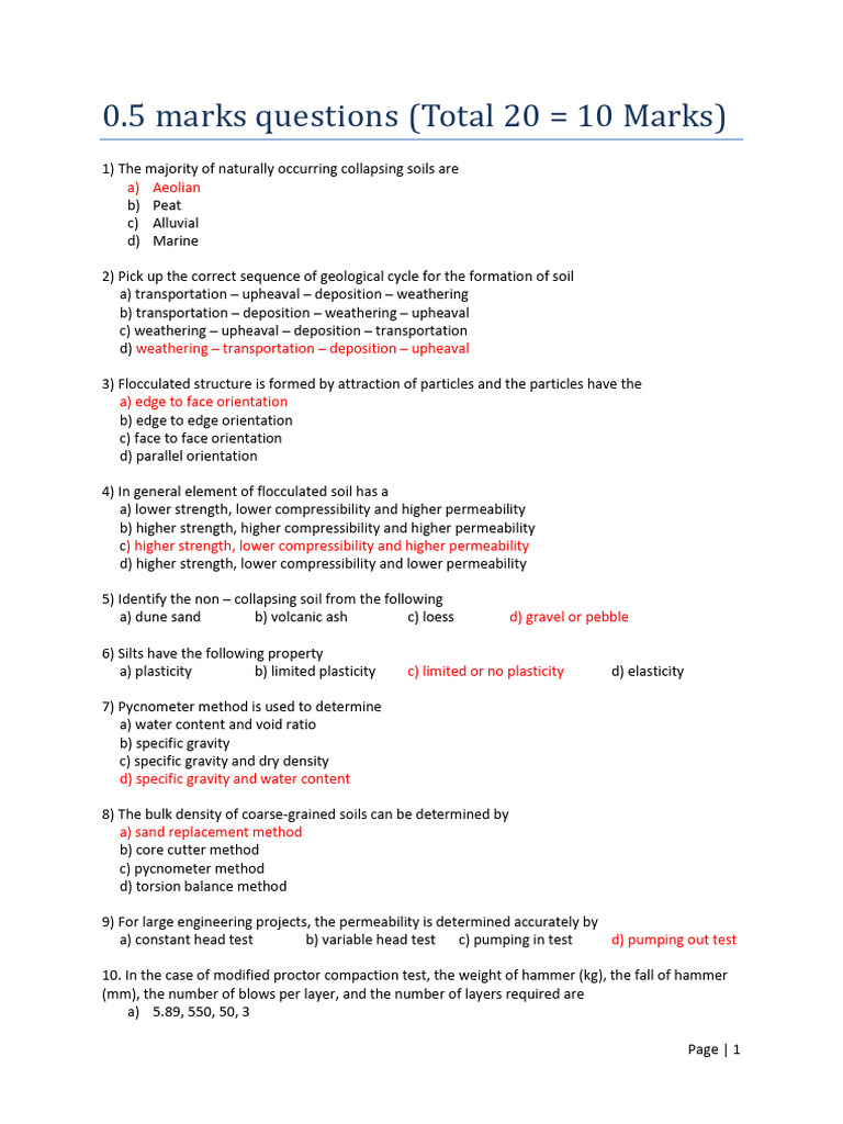 Mid Sem Question Paper Answer Key | PDF | Soil Science | Applied And ...