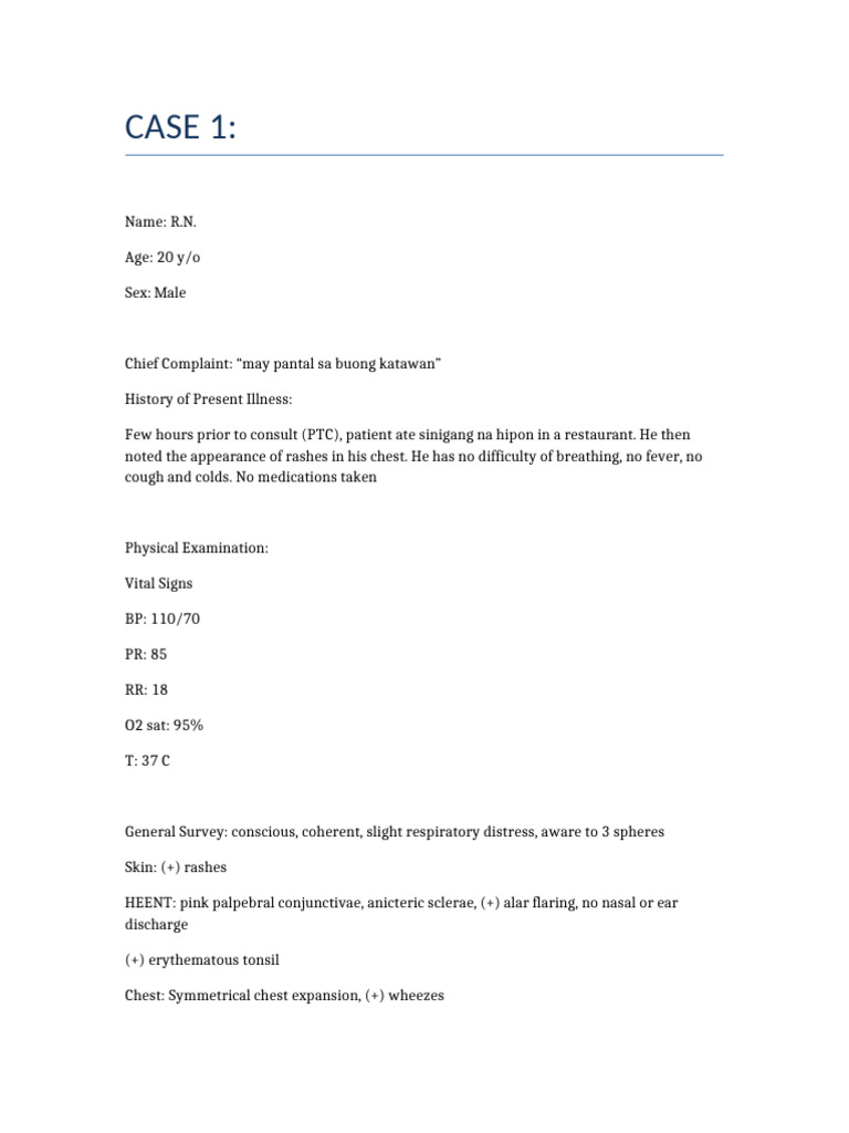 Nursing Care Plan Case1 | PDF | Allergy | Allergen