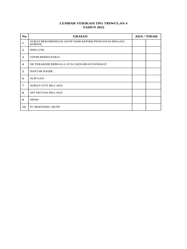 Lembar Verifikasi | PDF
