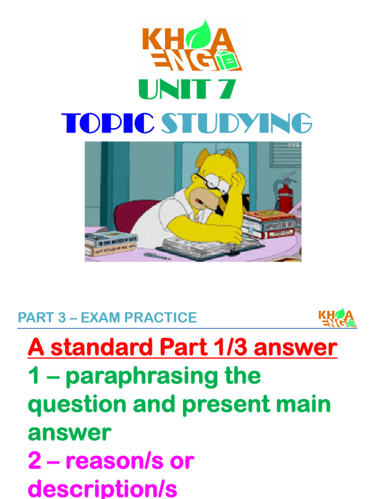 Speaking - Unit 7 - H TR Nói | PDF