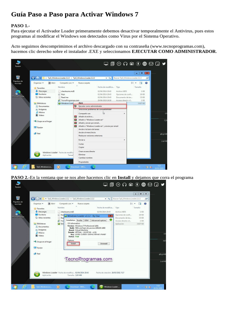 Guía Paso a Paso para Activar Windows 7 | PDF