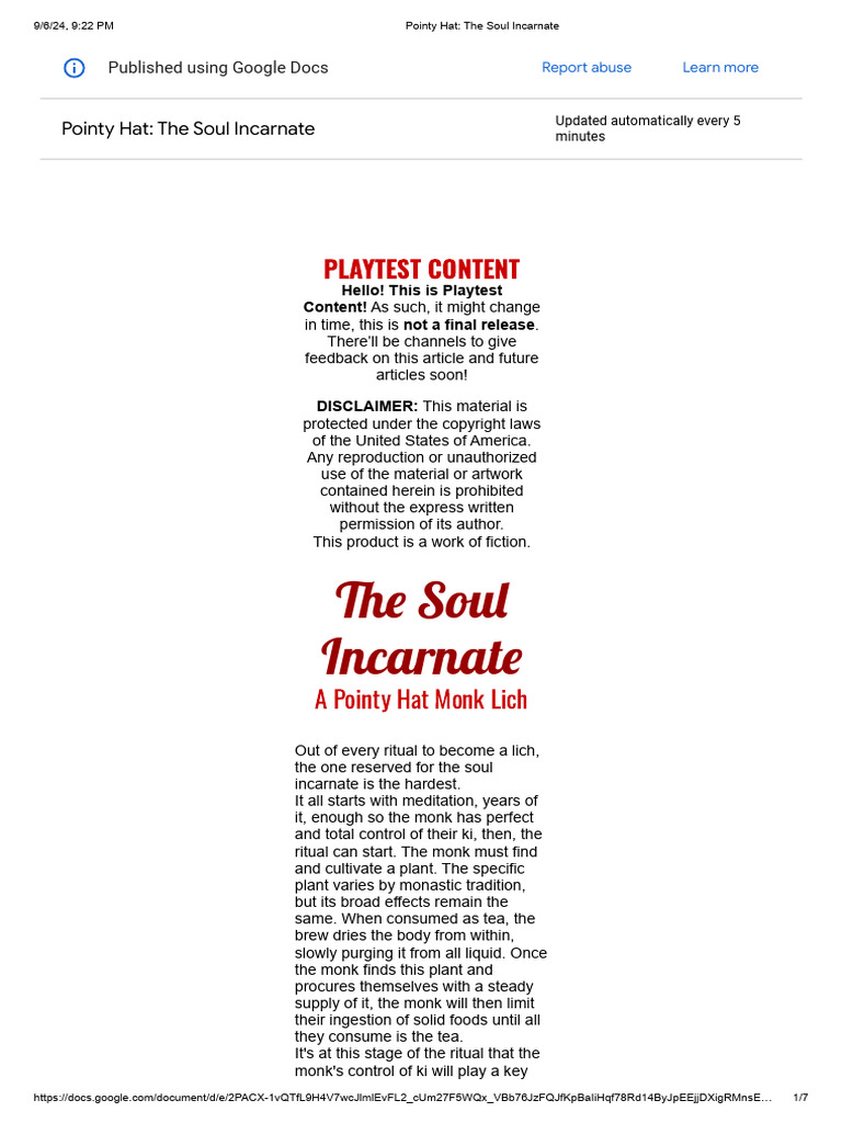 Soul Incarnate Lich Ritual Guide | PDF