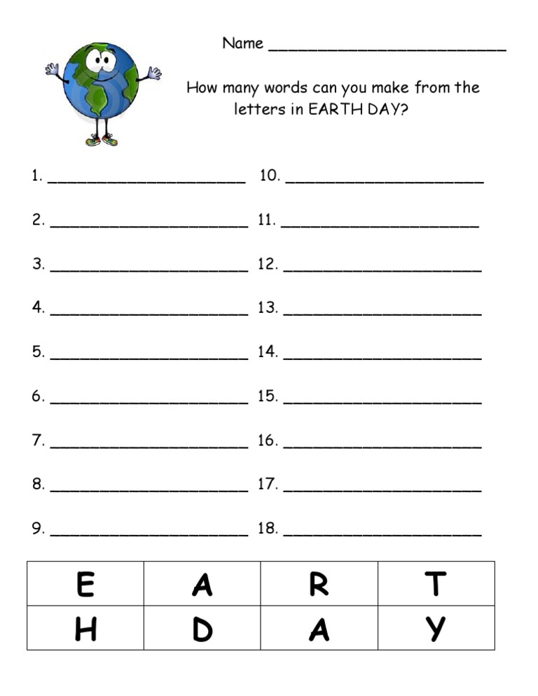 Words from EARTH DAY Letters | PDF