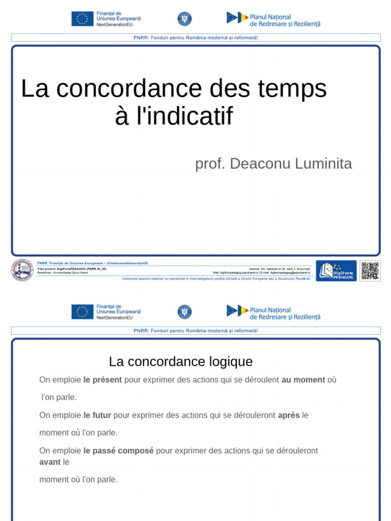 La Concordance Des Temps | PDF | Linguistique | Grammaire