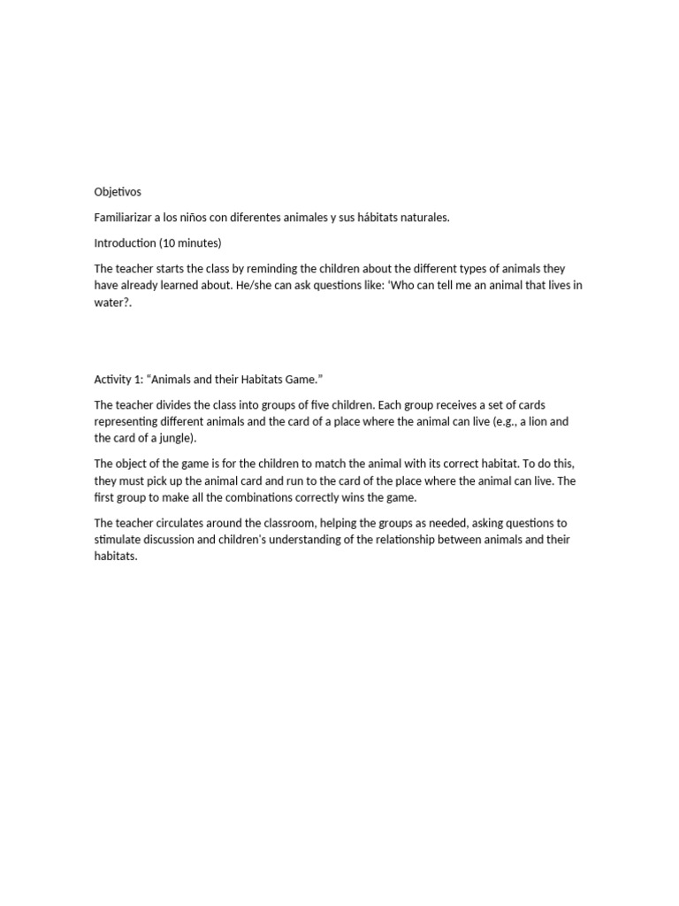 3 Años Animales y Habitat | PDF