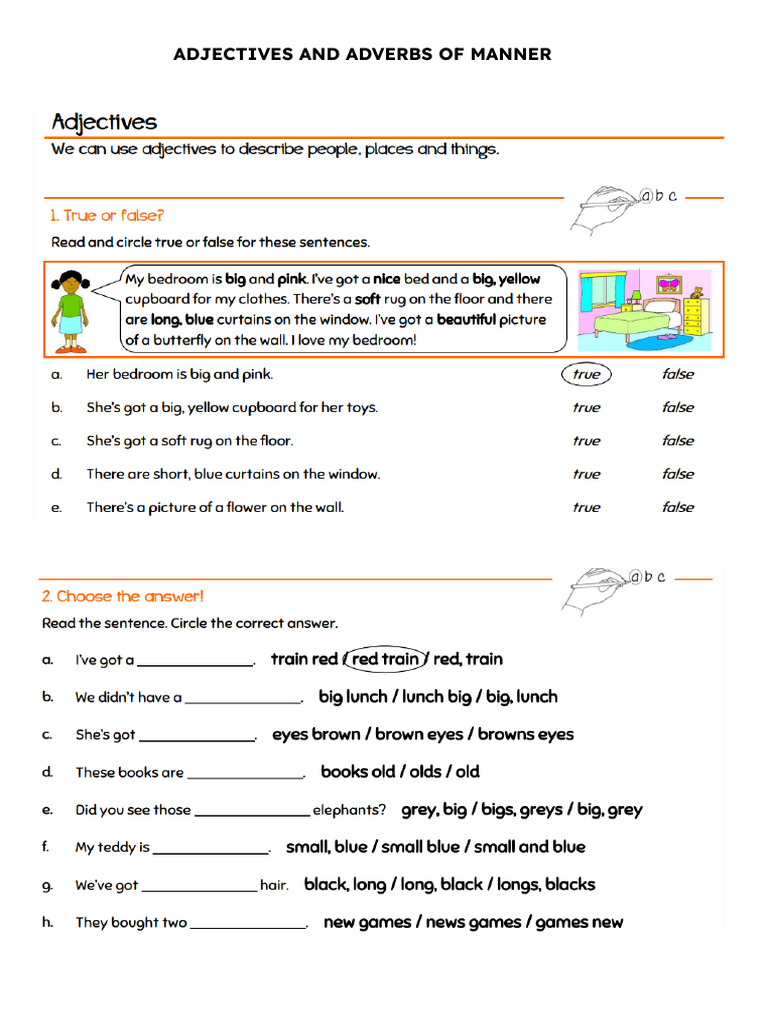 Adjectives and Adverbs of Manner Exercises | PDF