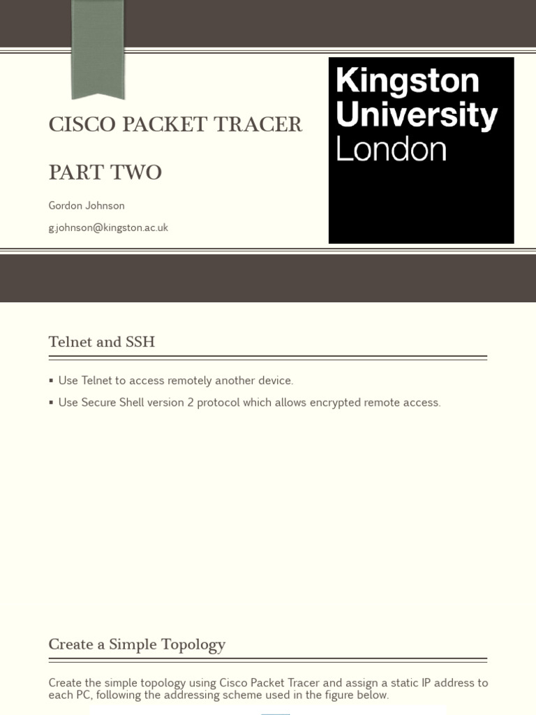 2019 Packet Tracer - Part 02 | PDF | Secure Shell | Ip Address