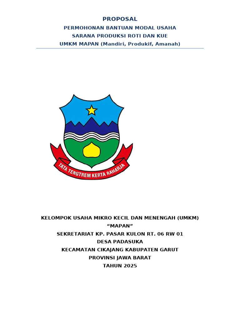 Proposal UMKM MAPAN Garut | PDF