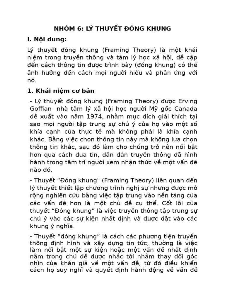 Lý thuyết đóng khung | PDF