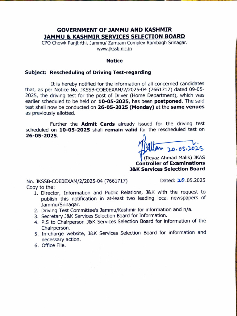 Notice_for_Rescheduling_of_driving_test_20052025 | PDF