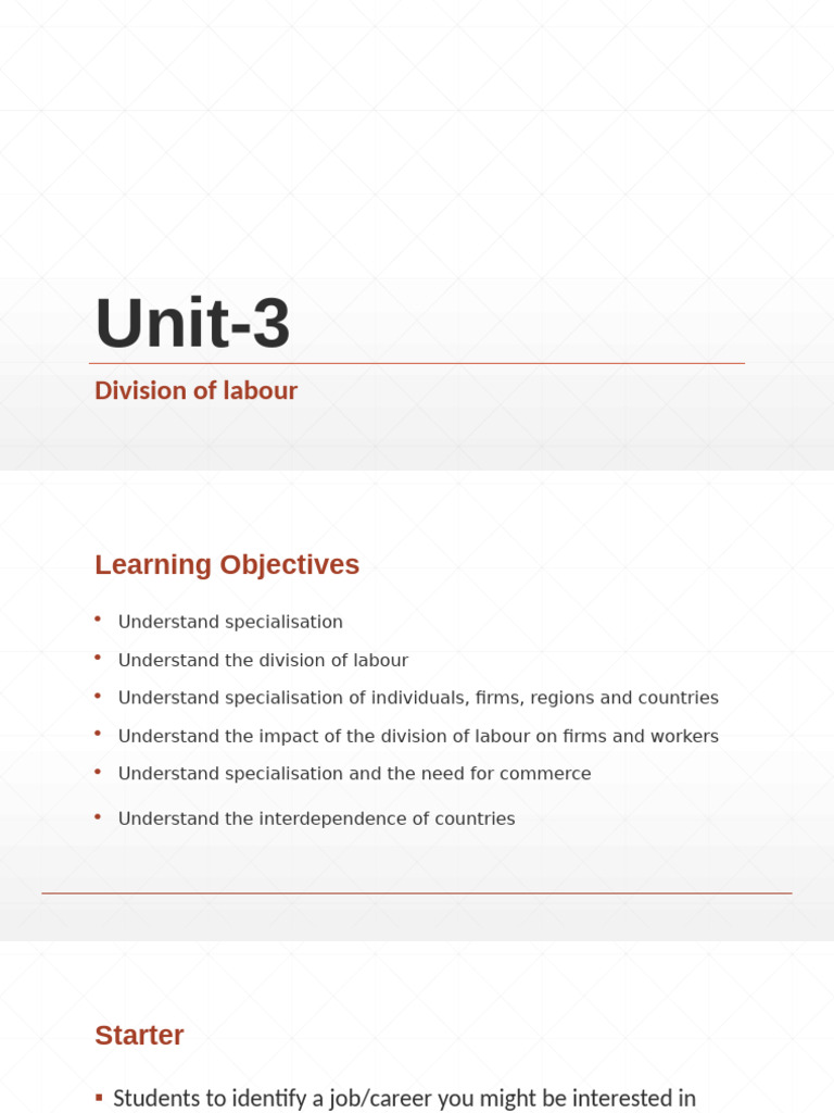 Unit-3 Division of Labour 2425 | PDF | Division Of Labour | Economies