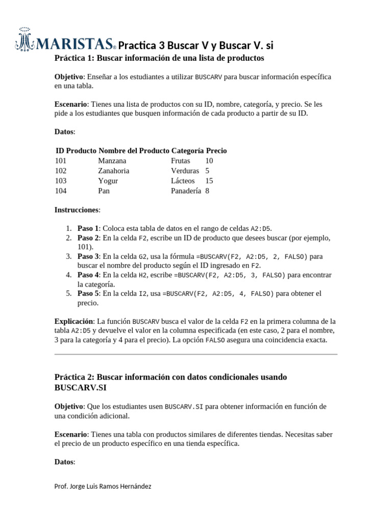 Práctica excel | PDF