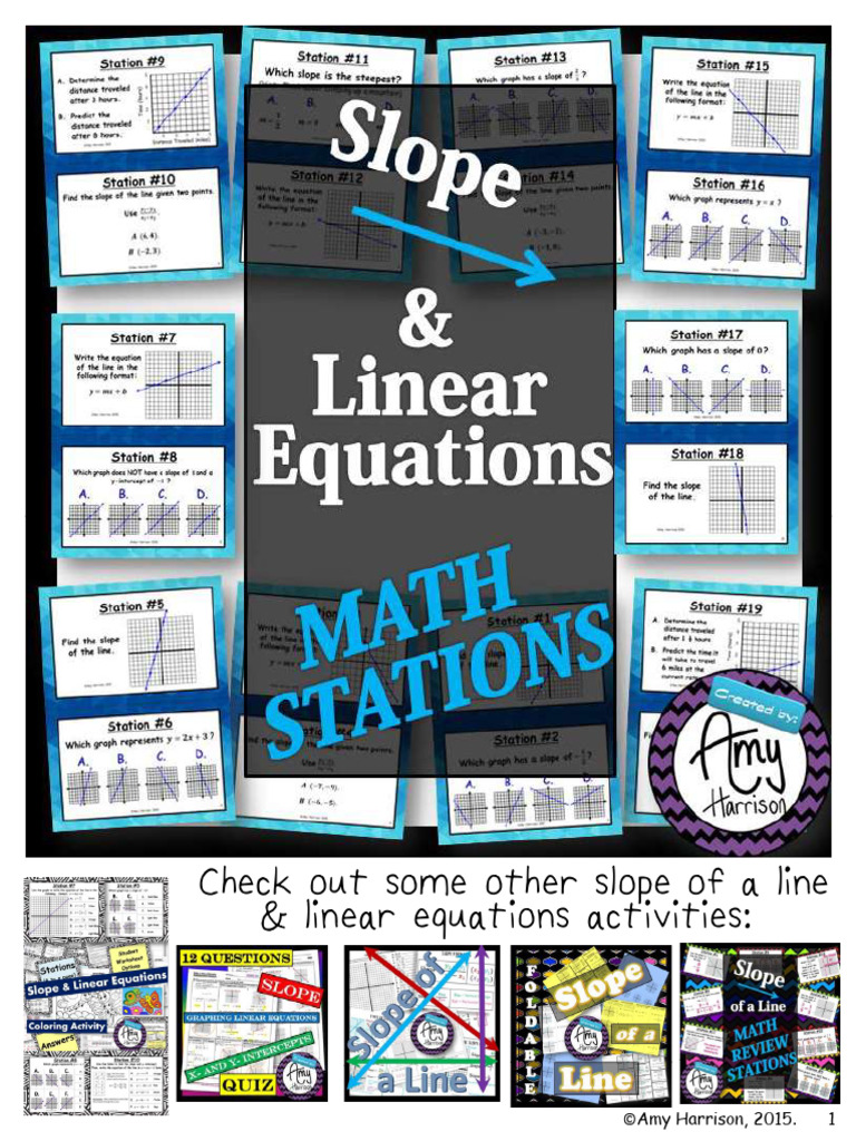 Slope and Linear Equations Stations | PDF | Slope