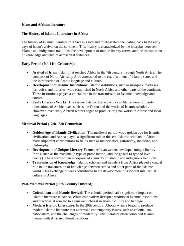 Islam and African Literature | PDF | Oral Tradition | Intersectionality