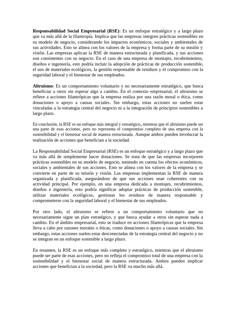 Responsabilidad Social Empresarial | PDF | Responsabilidad social corporativa | Sustentabilidad