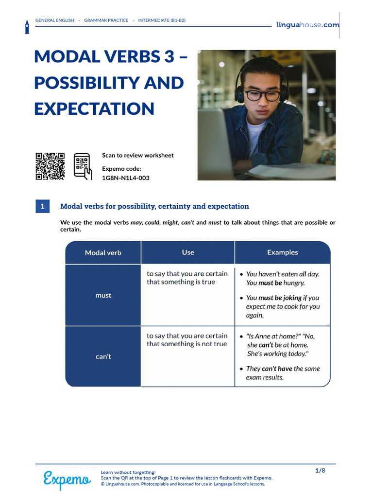 Modal Verbs 3 Possibility and Expectation British English Student B1 B2 ...